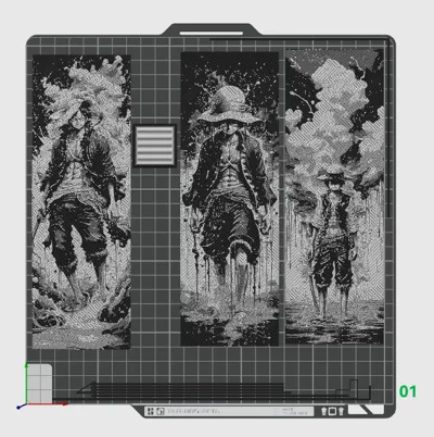 Monkey D. Luffy from One Piece growing up - Fan Art Set of 3 Bookmarks ...