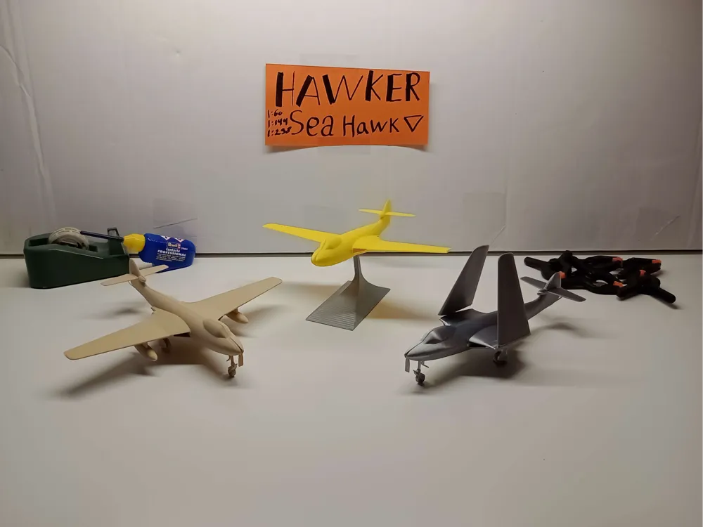 Hawker Sea hawk Scale Model - Free 3D Print Model - MakerWorld
