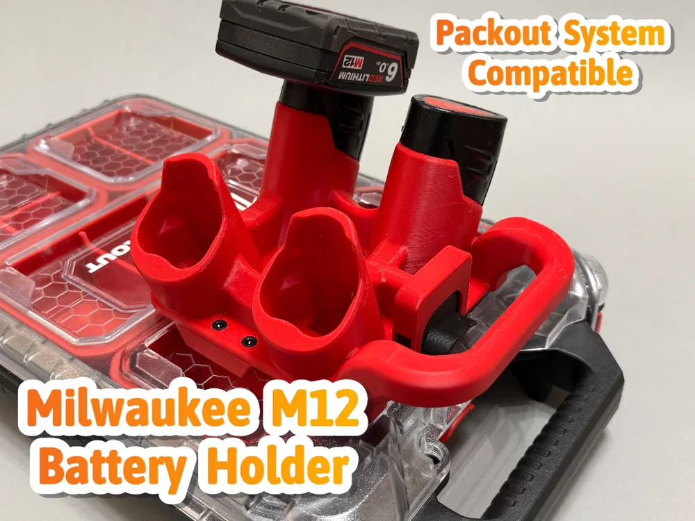Milwaukee M12 Battery Organizer For Packout System - Free 3D Print ...