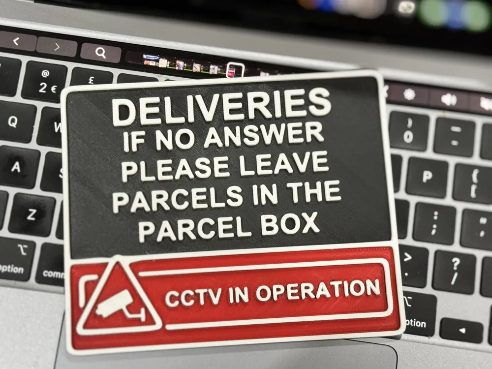 Delivery & CCTV Information Sign - Free 3D Print Model - MakerWorld