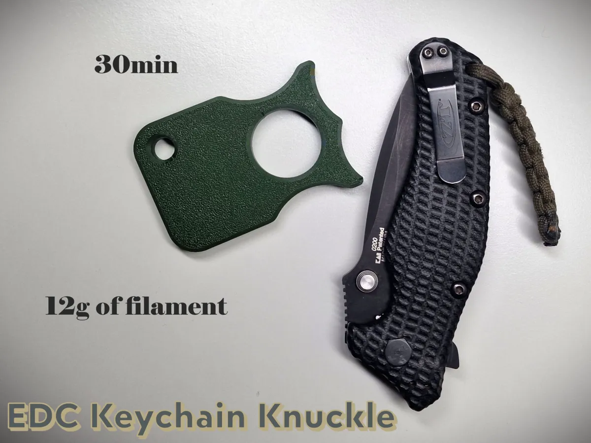 EDC Brass Knuckle, Tactical, Keychain - Free 3D Print Model - MakerWorld