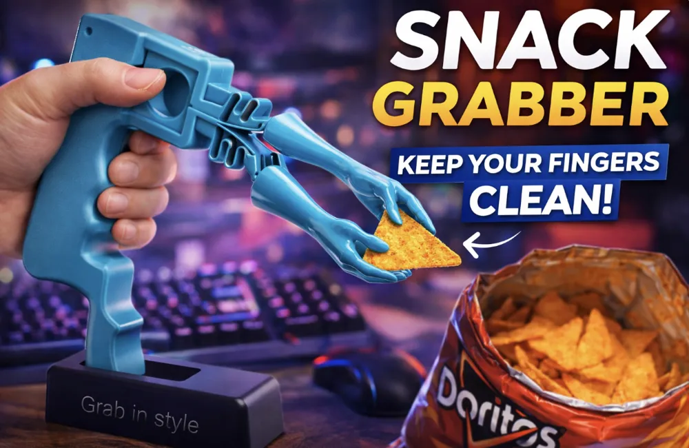 Chips Grabber - with Ergonomic pistol handle - Free 3D Print Model ...