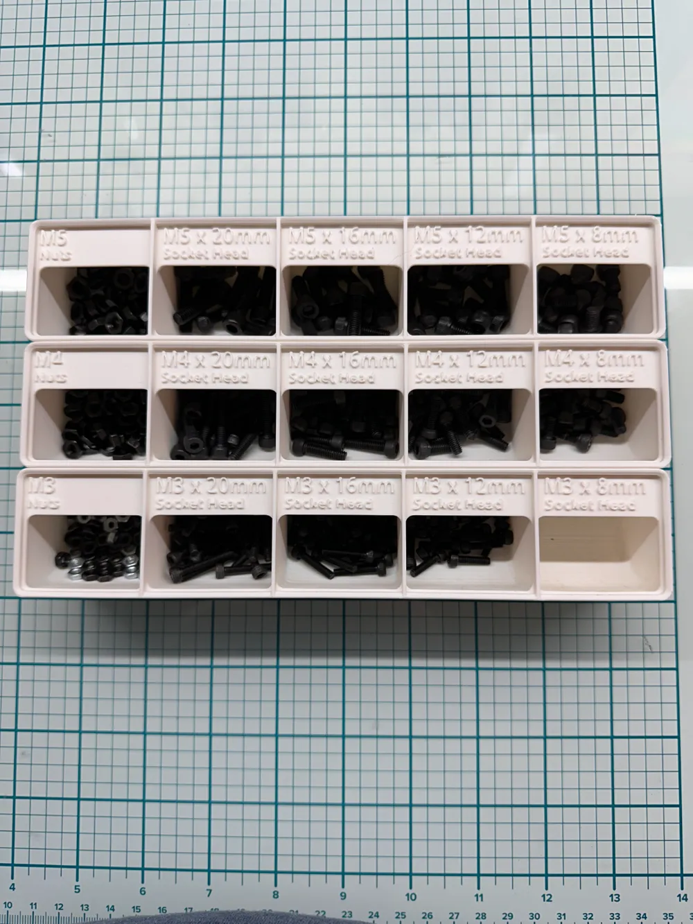 Gridfinity - M3 M4 M5 Nuts and Fastener Bin by Nathan D - MakerWorld