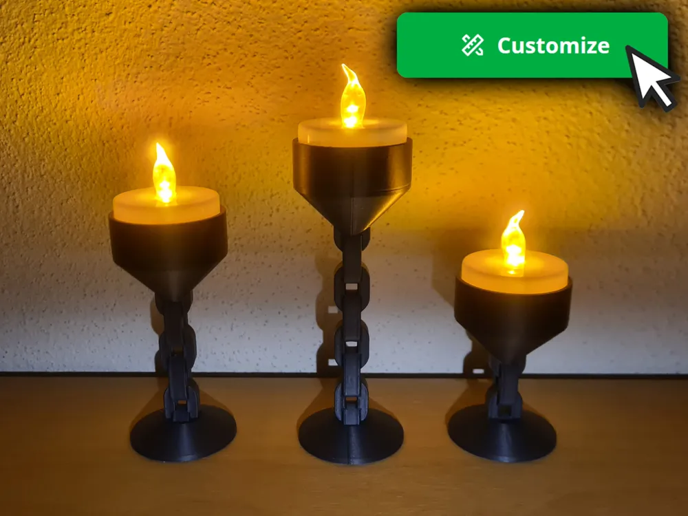 Parametric chain candle stand (Halloween) by Molodos - MakerWorld