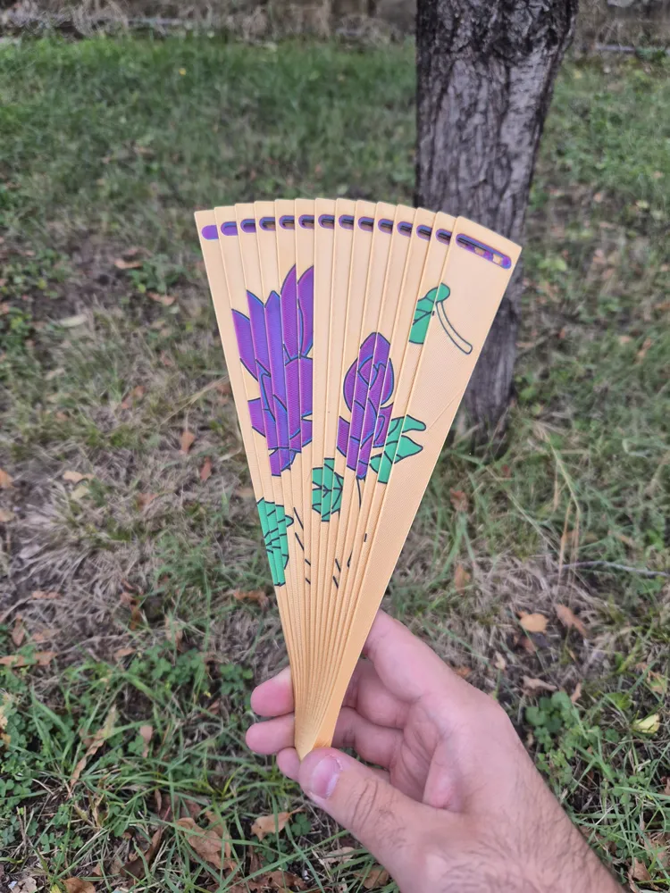 Demon Slayer: Doma's Hand Fan - Free 3D Print Model - MakerWorld