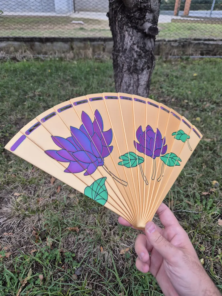 Demon Slayer: Doma's Hand Fan - Free 3D Print Model - MakerWorld