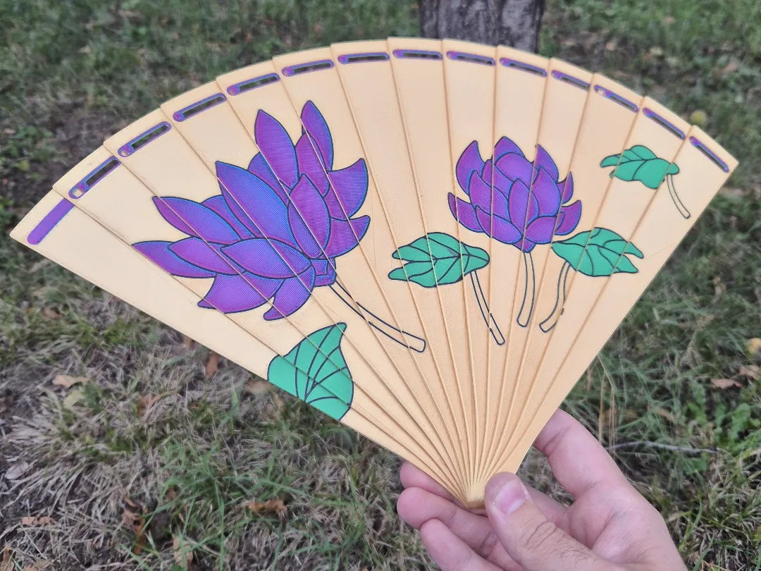 Demon Slayer: Doma's Hand Fan - Free 3D Print Model - MakerWorld