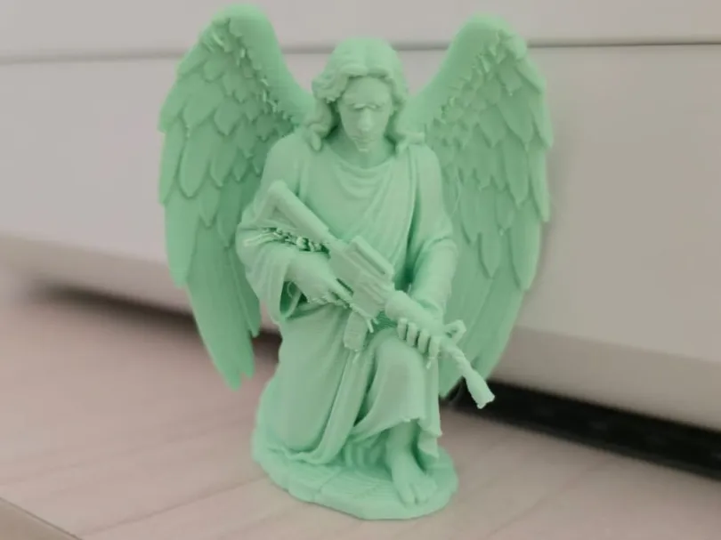 Kneeling Angel with Rifle by sahar MakerWorld: Download Free 3D Models