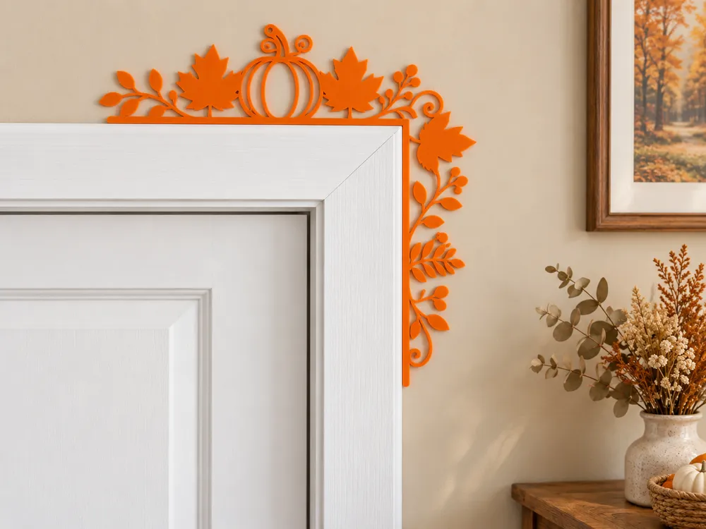 Pumpkin & Foliage Door Corner – Autumn Decor - Free 3D Print Model ...