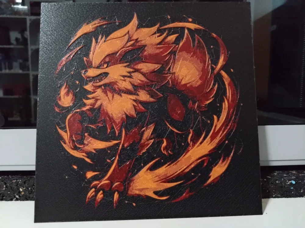 Pokemon Arcanine (HueForge) by OAsgarO - MakerWorld