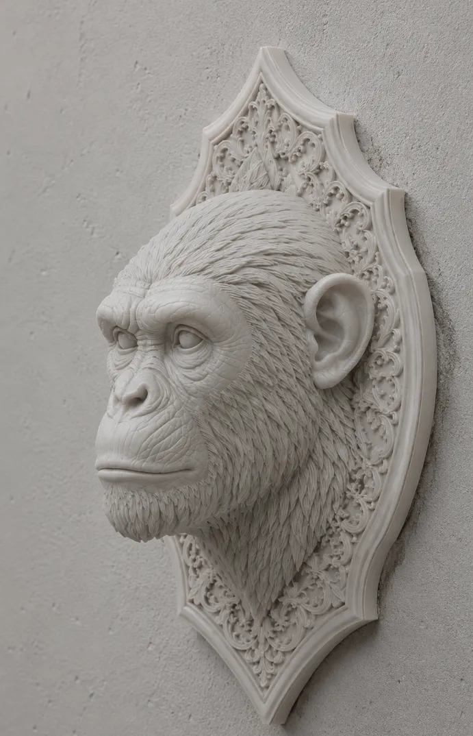 Monkey Head Mount – Ultra Detailed Wall Trophy - Free 3D Print Model ...