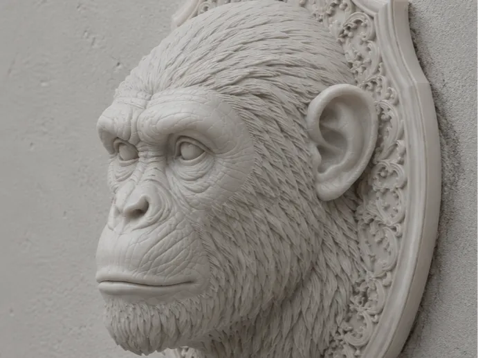 Monkey Head Mount – Ultra Detailed Wall Trophy - Free 3D Print Model ...