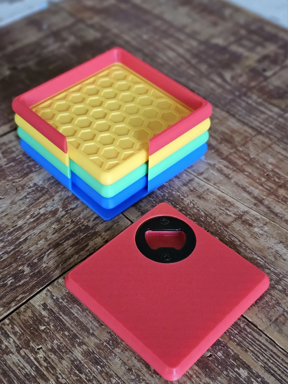 Coasters with Hidden Bottle Opener (Patterned Top) by Andrew Lankford ...