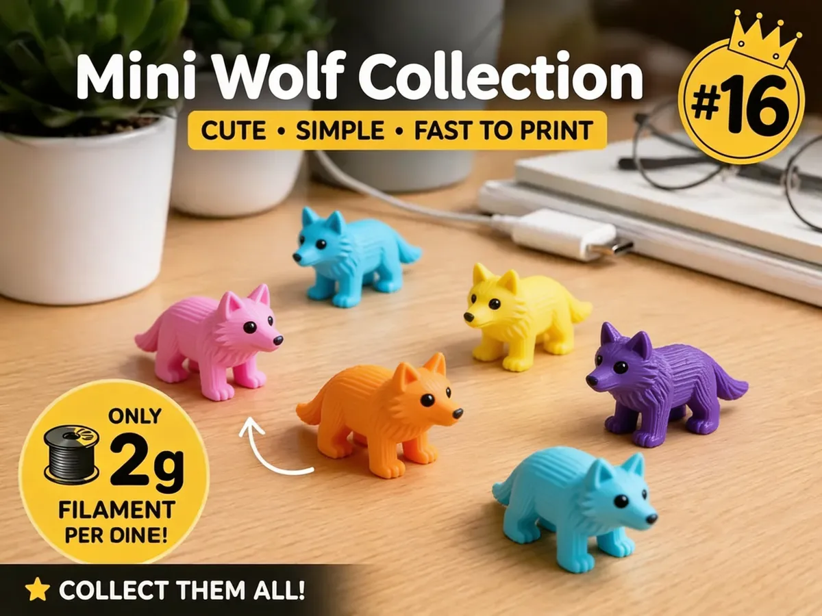 Mini Wolf Fidget - Micro Zoo - Free 3D Print Model - MakerWorld