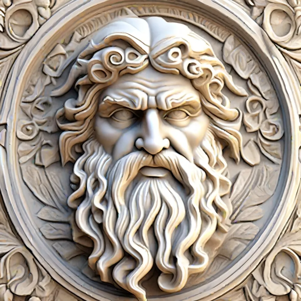 Zeus Stone Carving - Hueforge Print by cyanidesugar - MakerWorld