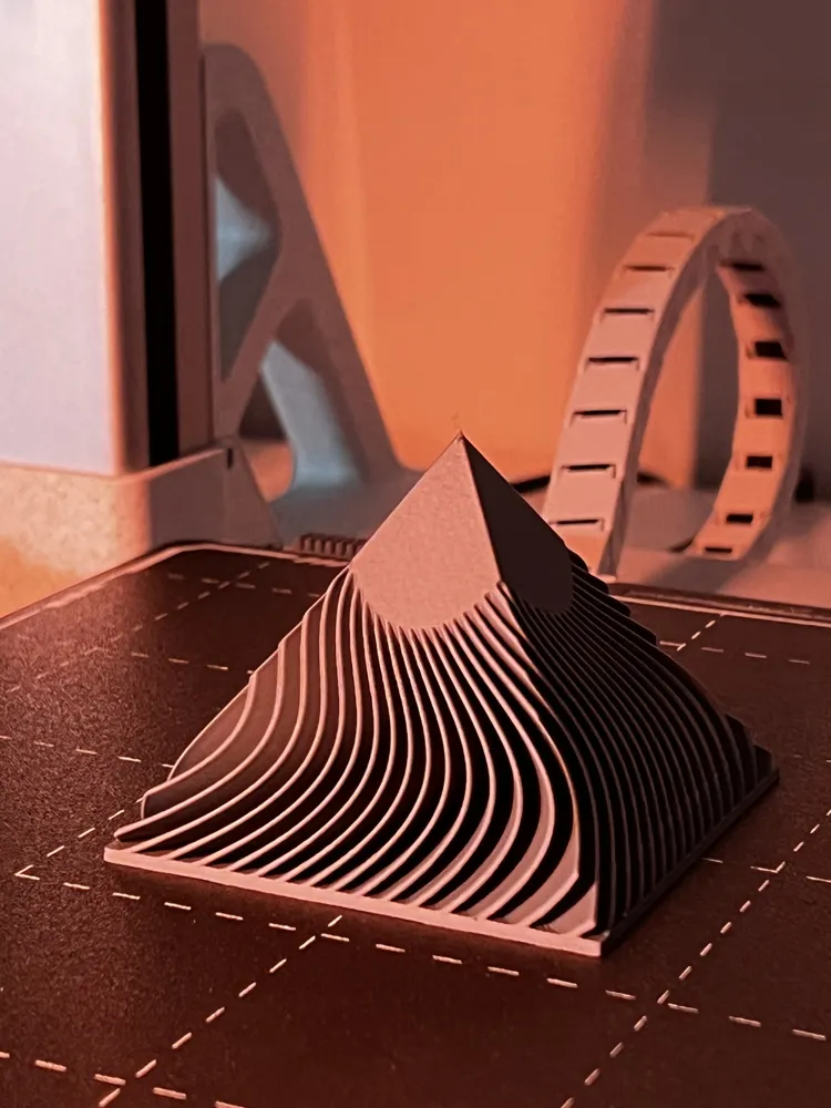 Wave Minimalism Pyramid - Free 3D Print Model - MakerWorld