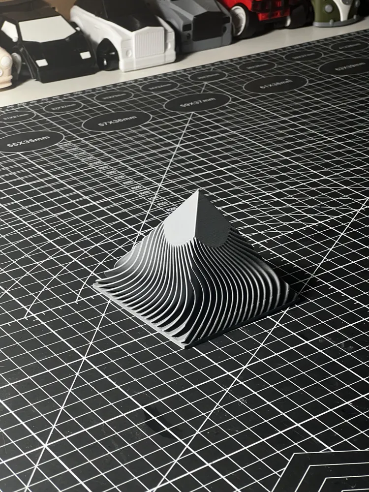 Wave Minimalism Pyramid - Free 3D Print Model - MakerWorld