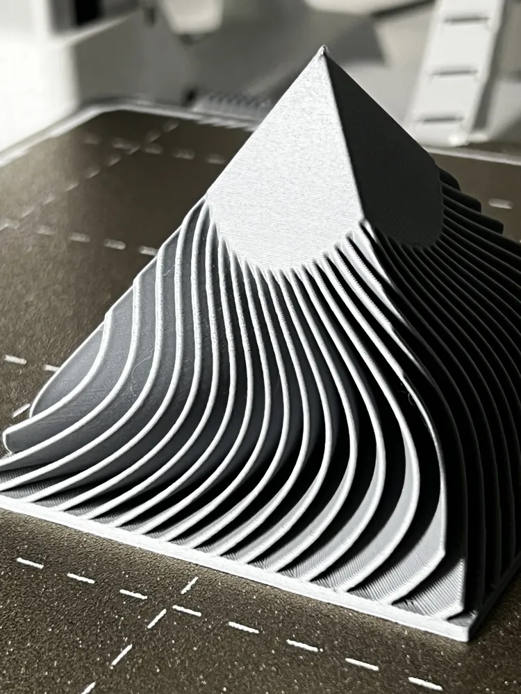 Wave Minimalism Pyramid - Free 3D Print Model - MakerWorld