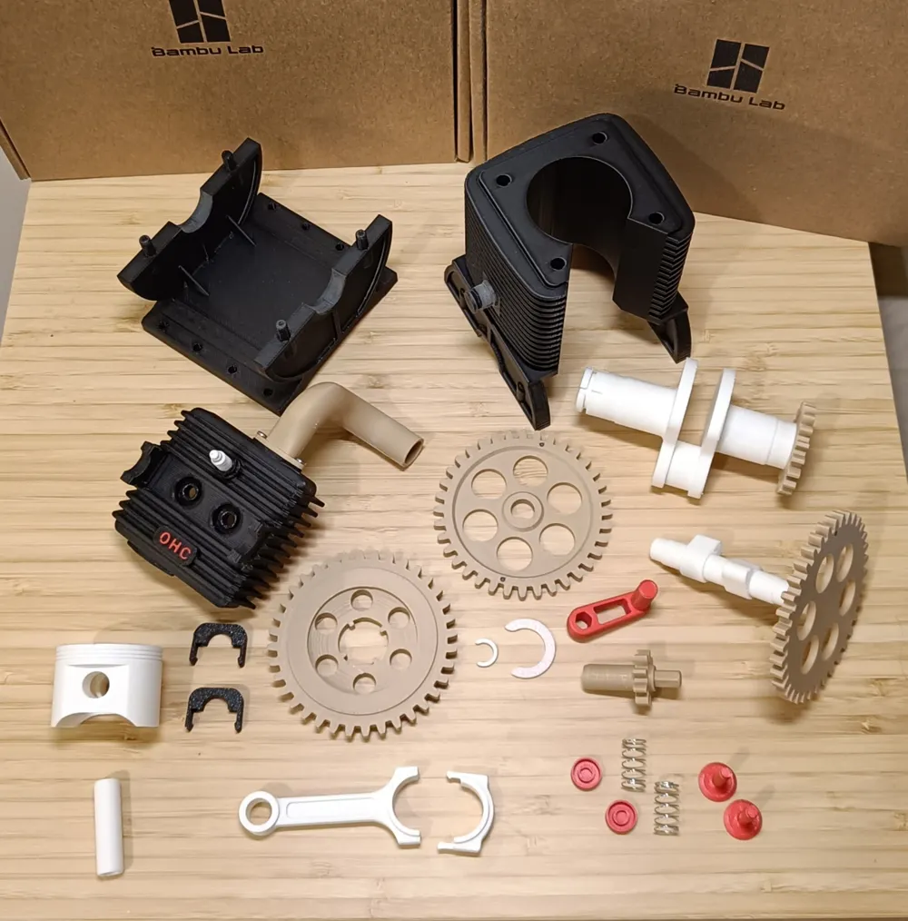 Functional 4-Stroke Engine - Free 3D Print Model - MakerWorld