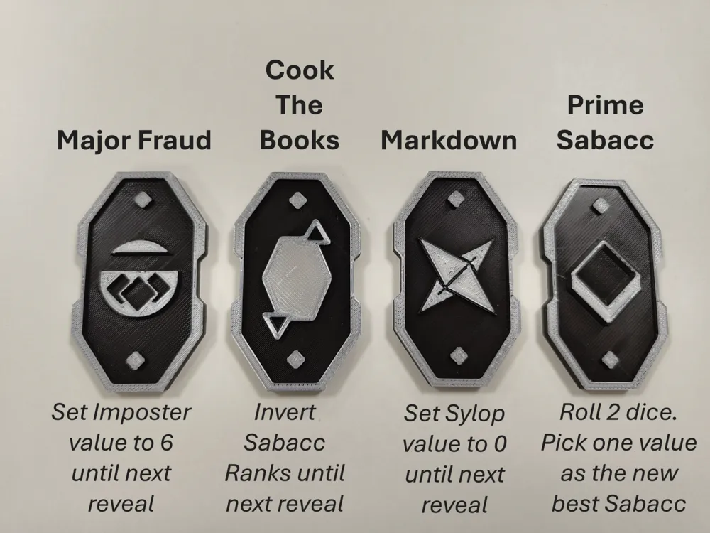 Kessel Sabacc Shift Tokens – Star Wars Outlaws by P3D Print MakerWorld ...