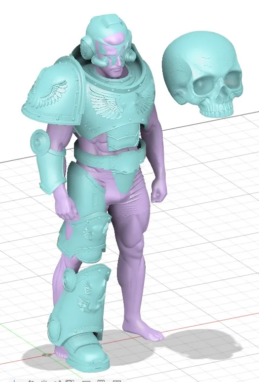 Futuristic Cyberpunk Fantasy Knight - IN PIECES - Free 3D Print Model ...