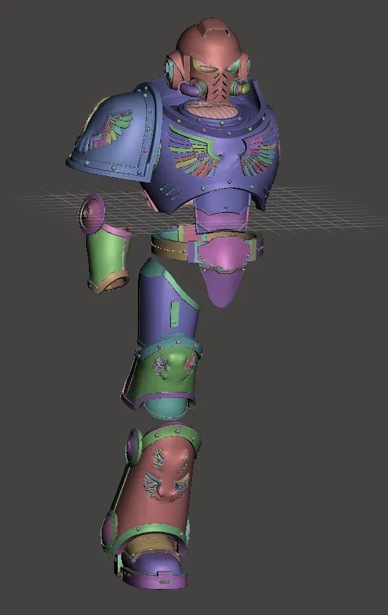 Futuristic Cyberpunk Fantasy Knight - IN PIECES - Free 3D Print Model ...