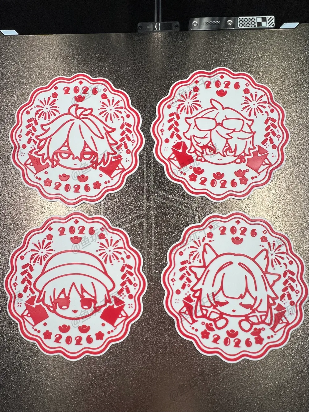 Genshin Impact New Year Paper-Cut Window Decoration Character Figurines ...