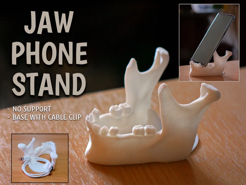 Jaw phone stand by Alftron MakerWorld: Download Free 3D Models
