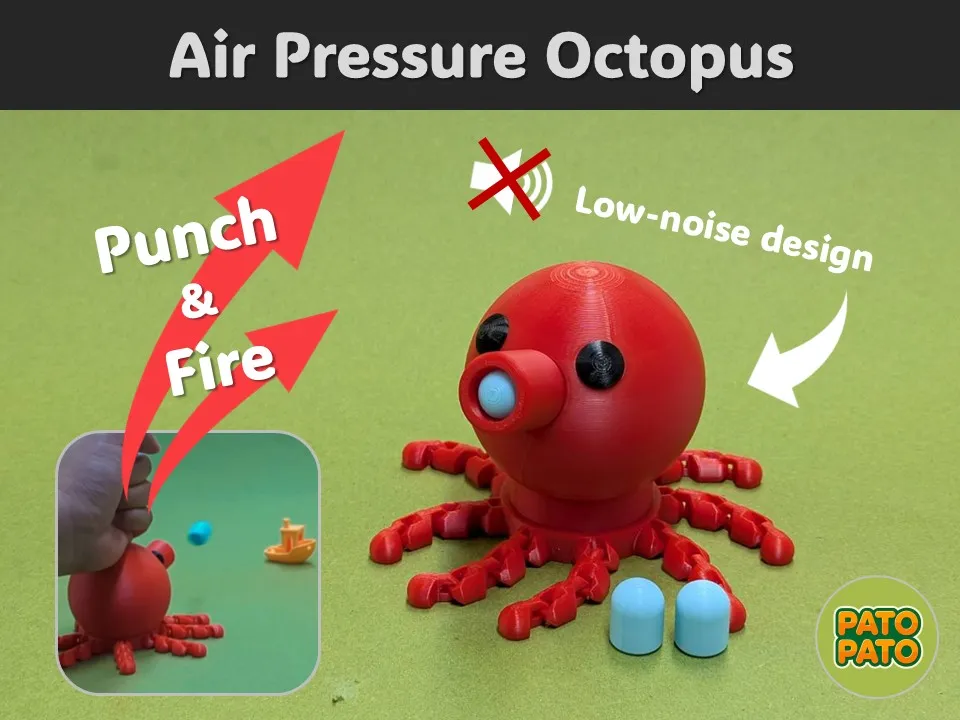 Air Pressure Octopus by Patopato_Design MakerWorld: Download Free 3D Models