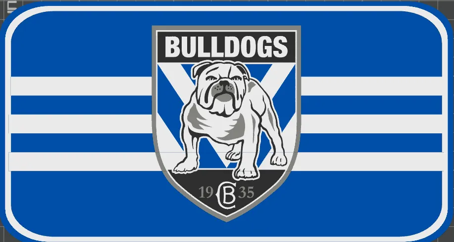 NRL Licence Plate - Canterbury - Free 3D Print Model - MakerWorld