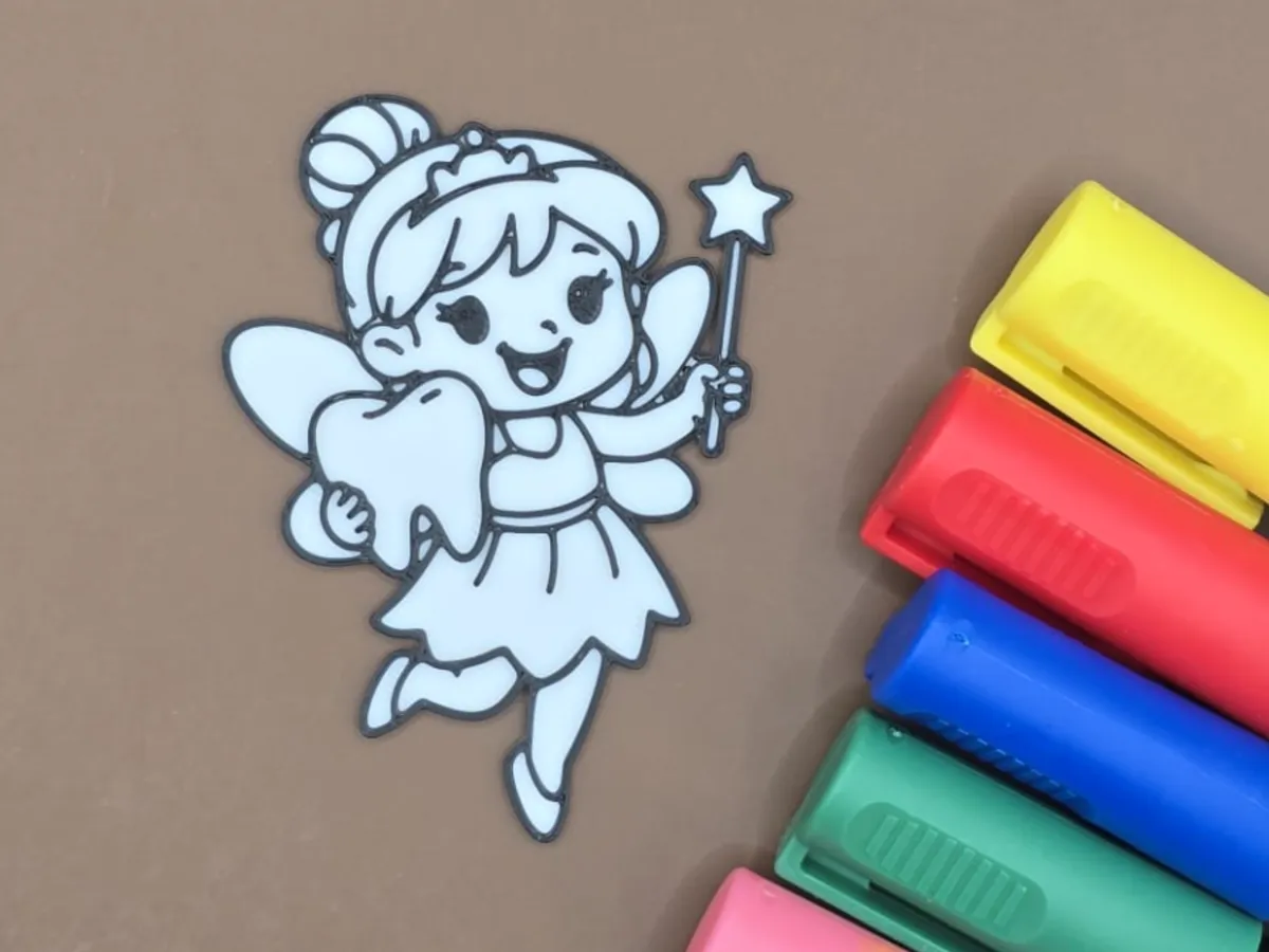 Fairy Princess Coloring Panel - Free 3D Print Model - MakerWorld