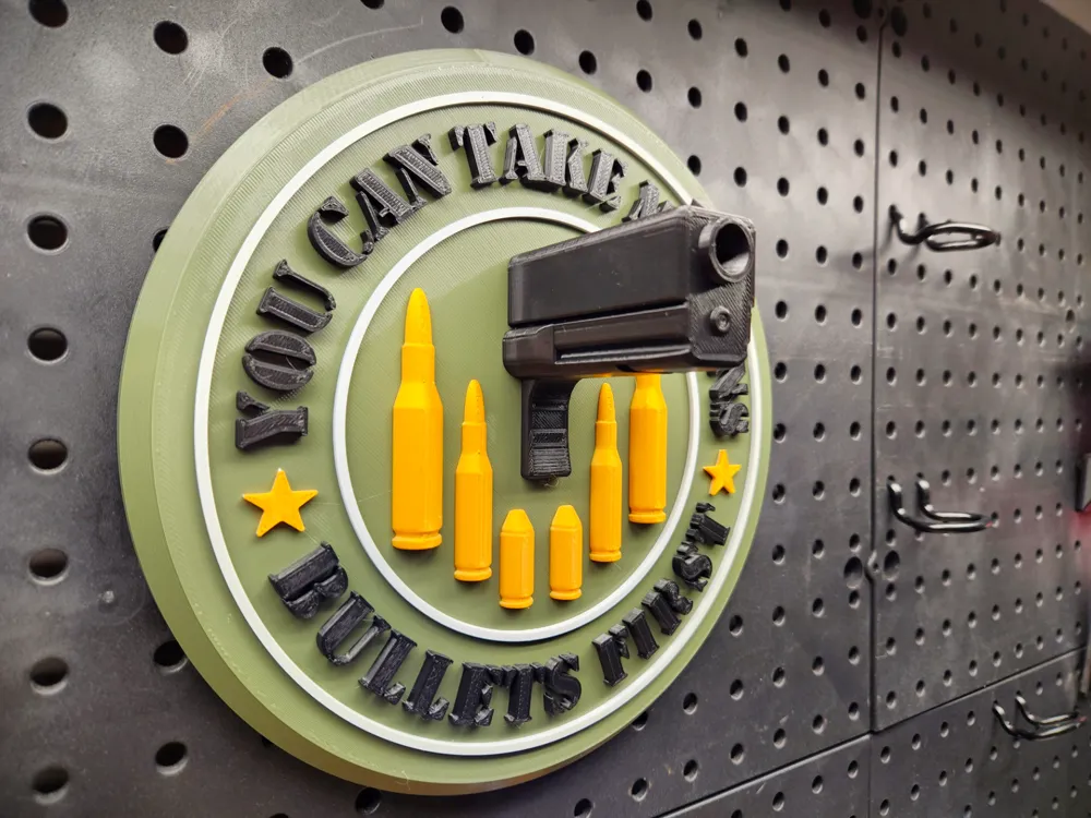 "You Can Take My Guns Bullets First" Plaque by marcusj2001 - MakerWorld