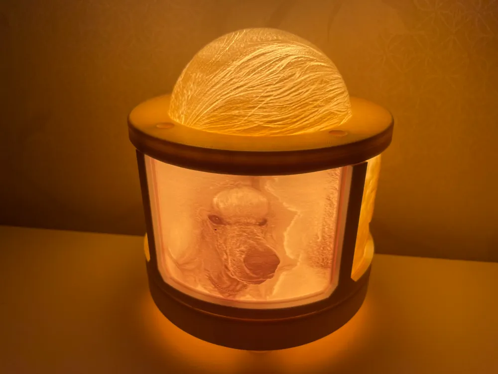 Lithophane lamp-Make one with your own pet images - Free 3D Print Model ...