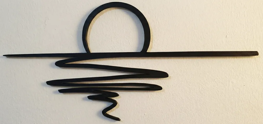 Minimalist Sunset & Wave Art - Modern Wall Decor - MakerWorld 3D Model ...