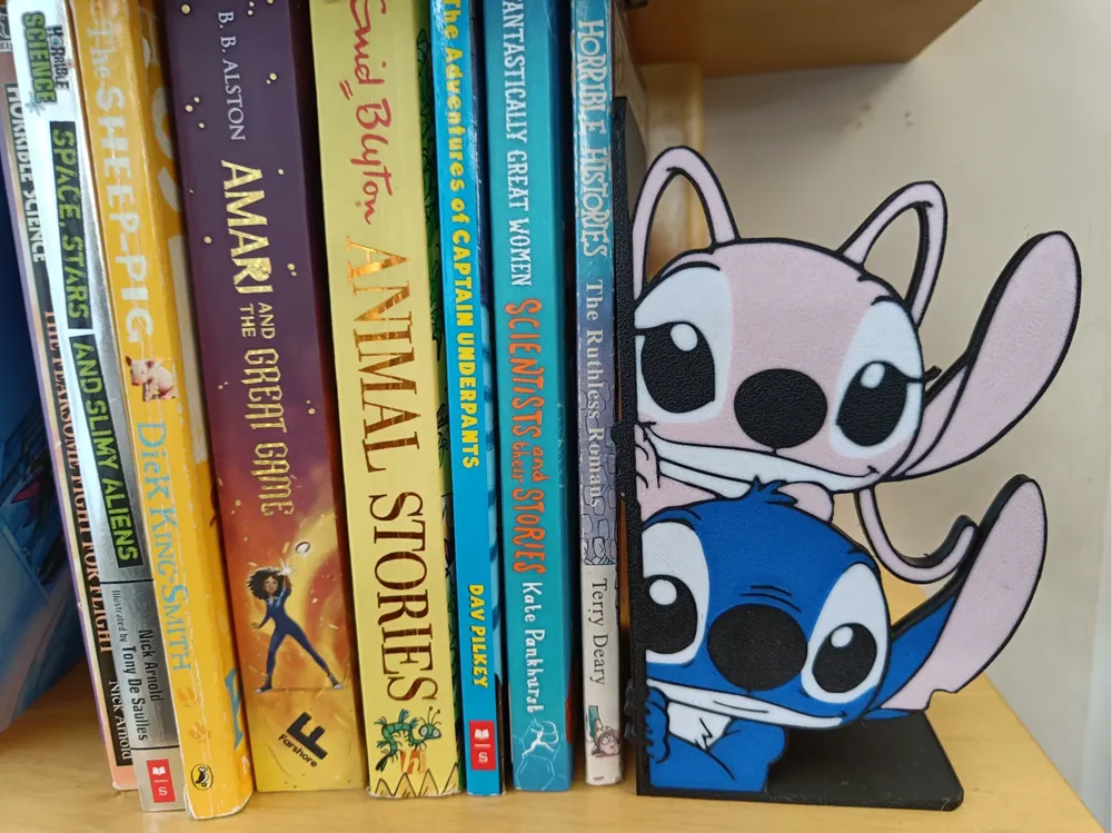 'Stitch' & 'Angel' Inspired 4 Colour Bookend by Optimus_Fine MakerWorld ...