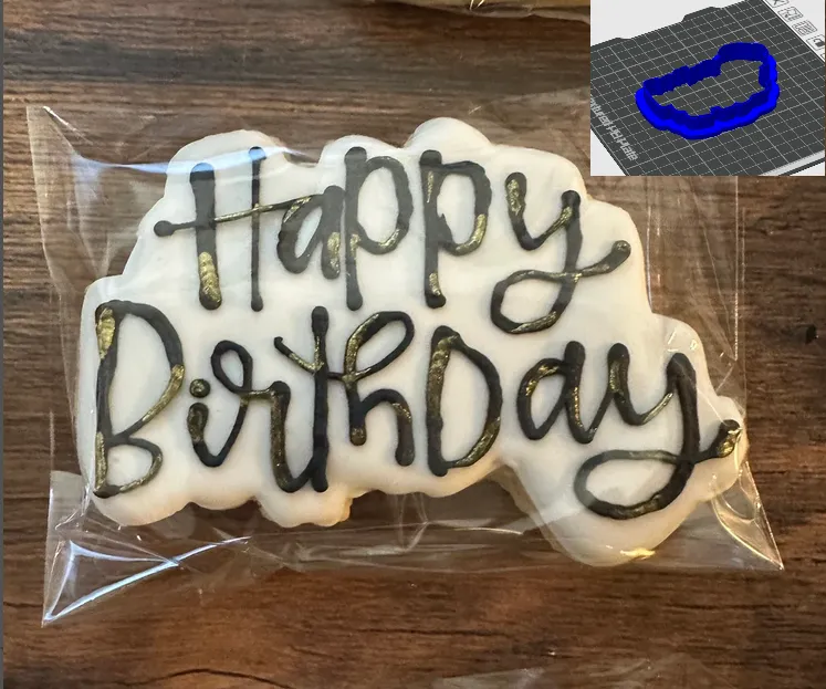 HAPPY BIRTHDAY 4in Cookie Cutter - Free 3D Print Model - MakerWorld