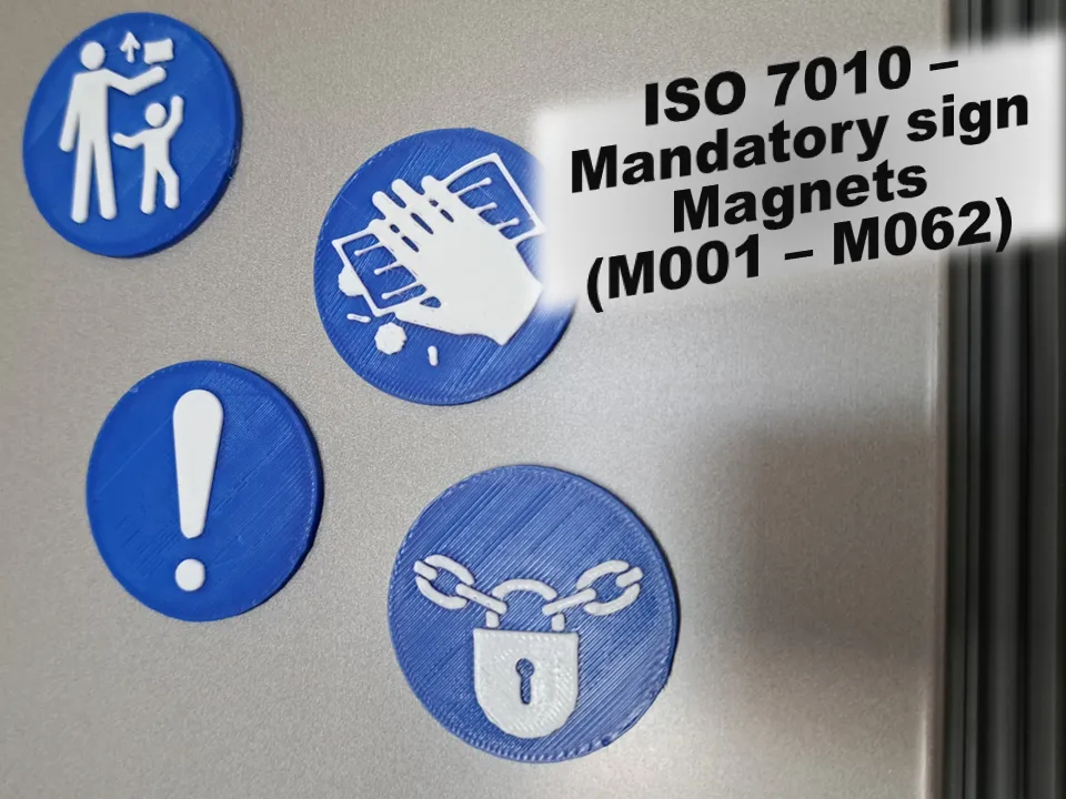 Mandatory Sign Magnets - ISO 7010 by Drunken_Monkey - MakerWorld