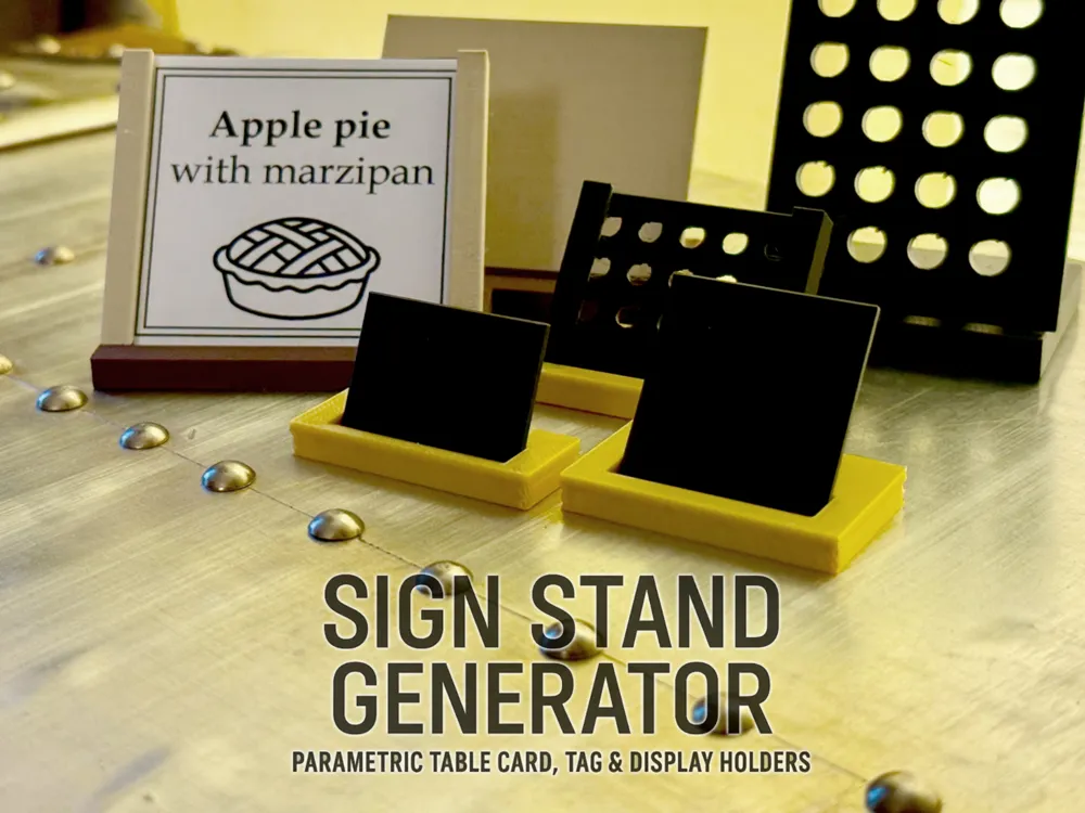 Parametric Sign Stand – Customizable Holder by Henry MakerWorld ...
