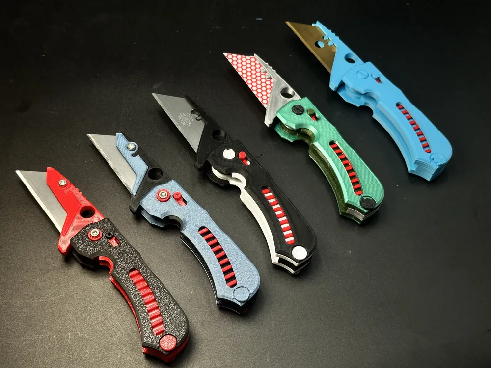 Spring-Axis Lock Folding Utility Knife - F3DP by Trent Studio ...