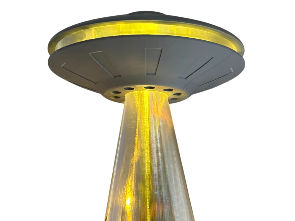 UFO Christmas Tree Topper with LED Lamp - Free 3D Print Model - MakerWorld