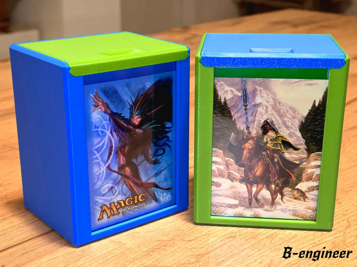 60 + 15 card deckbox Magic mtg - magnet optional - Free 3D Print Model ...