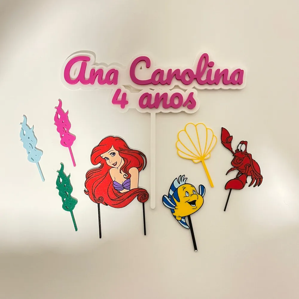Cake Topper Little Mermaid - Free 3D Print Model - MakerWorld