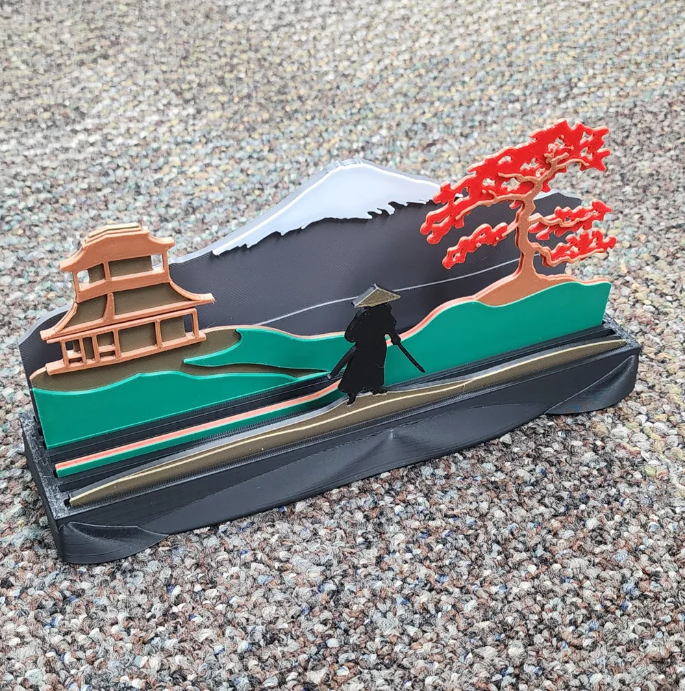 Japanese Landscape Scene Version 1 - Free 3D Print Model - MakerWorld