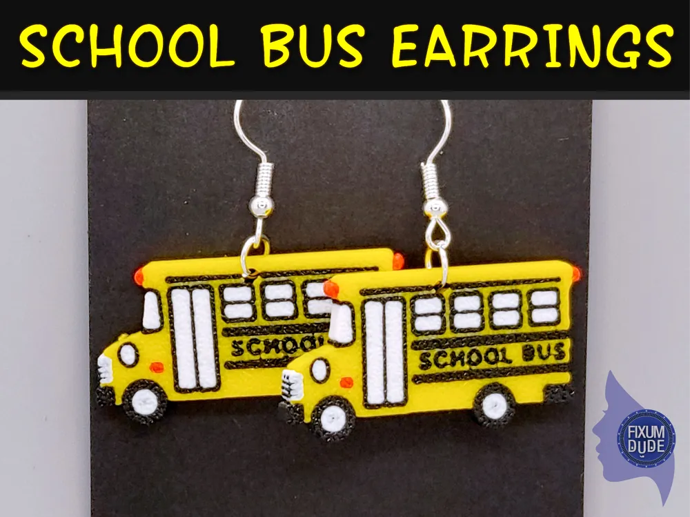 School Bus Earrings by Fixumdude - MakerWorld
