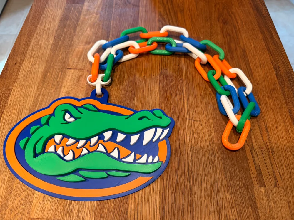 Florida Gator Oversized Necklace Pendant Remixed by Perfectance MakerWorld: Download Free 3D Models