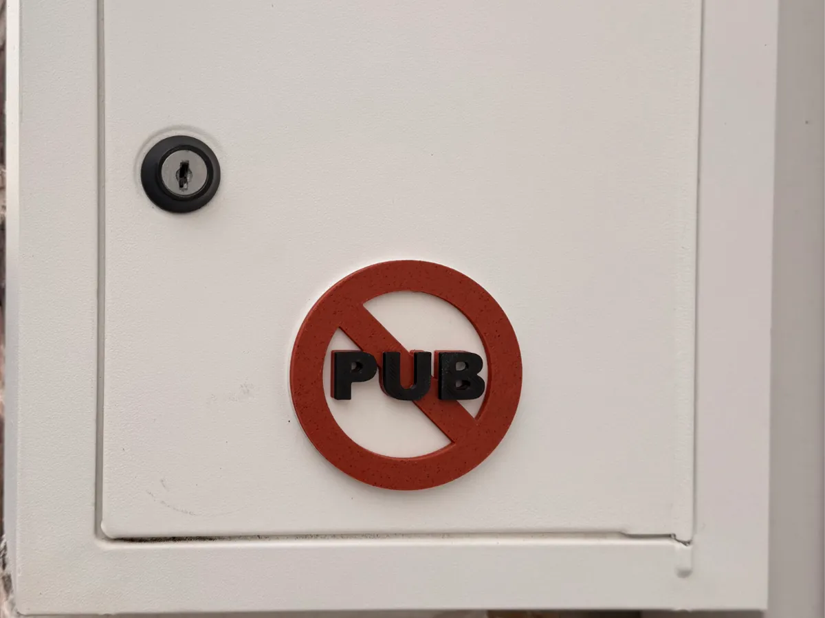 STOP PUB – No Advertising Logo for Mailbox - Free 3D Print Model ...