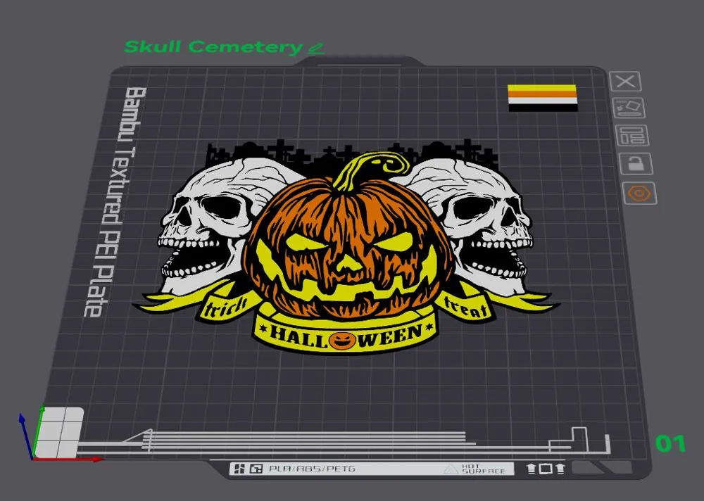 2D Skull Cemetery by Wizard7741 - MakerWorld