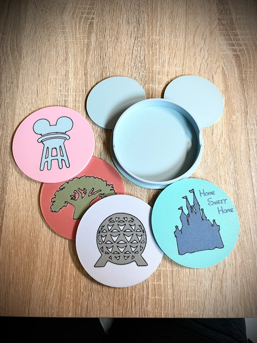 Disney Park Coasters and Holder - Free 3D Print Model - MakerWorld