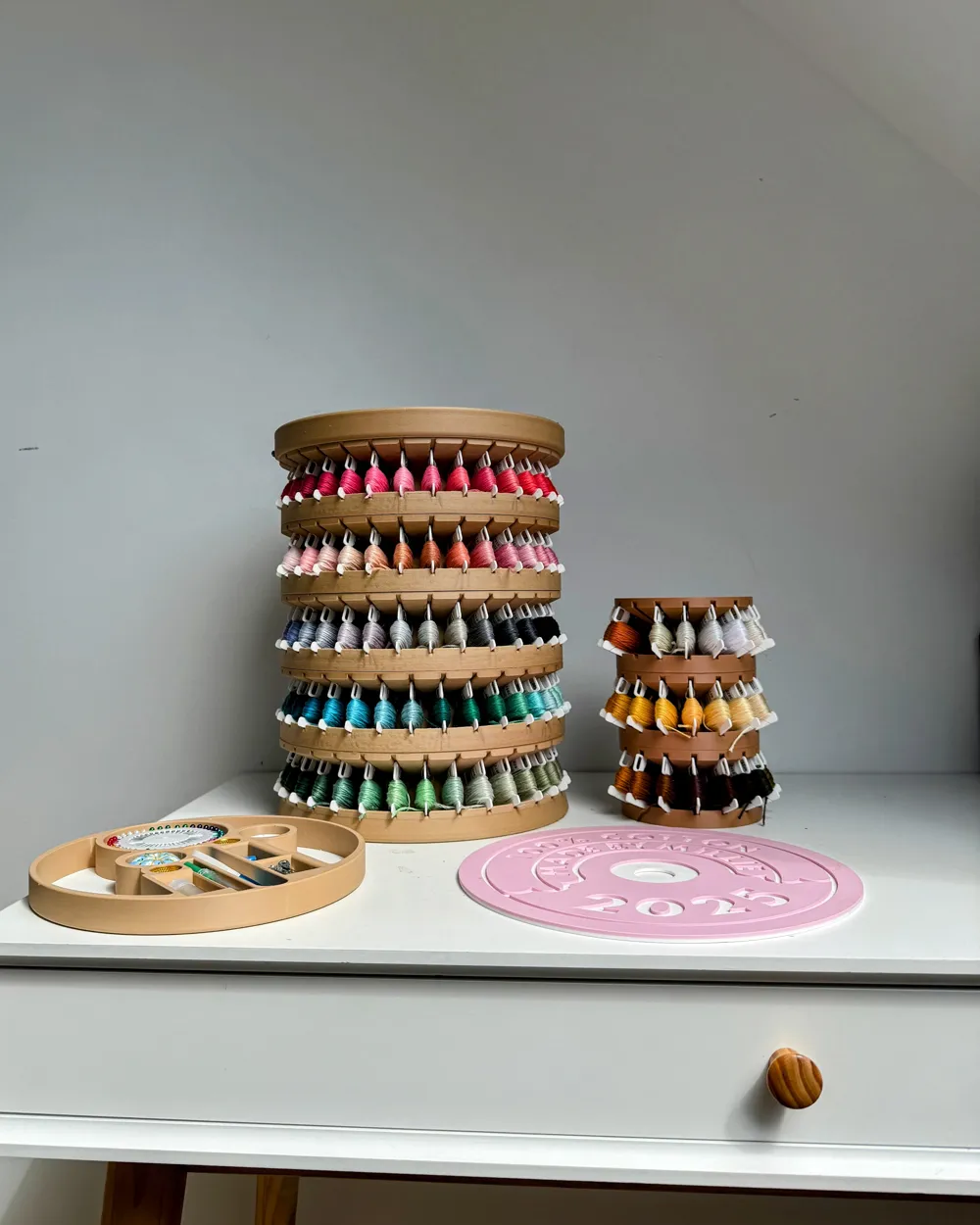 Embroidery giant spool organizer - Free 3D Print Model - MakerWorld