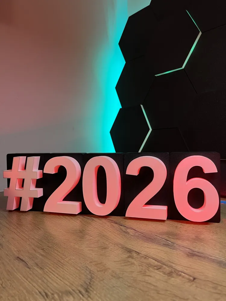 LED Logo #2026 – Part of the modular LED letters - Free 3D Print Model ...